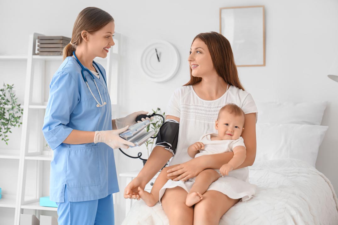 Closely monitoring blood pressure of post-partum mothers can sharply ...
